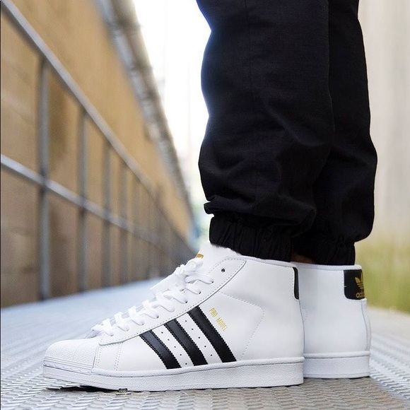 adidas | Shoes | Adidas White Pro Model High Tops | Poshmark